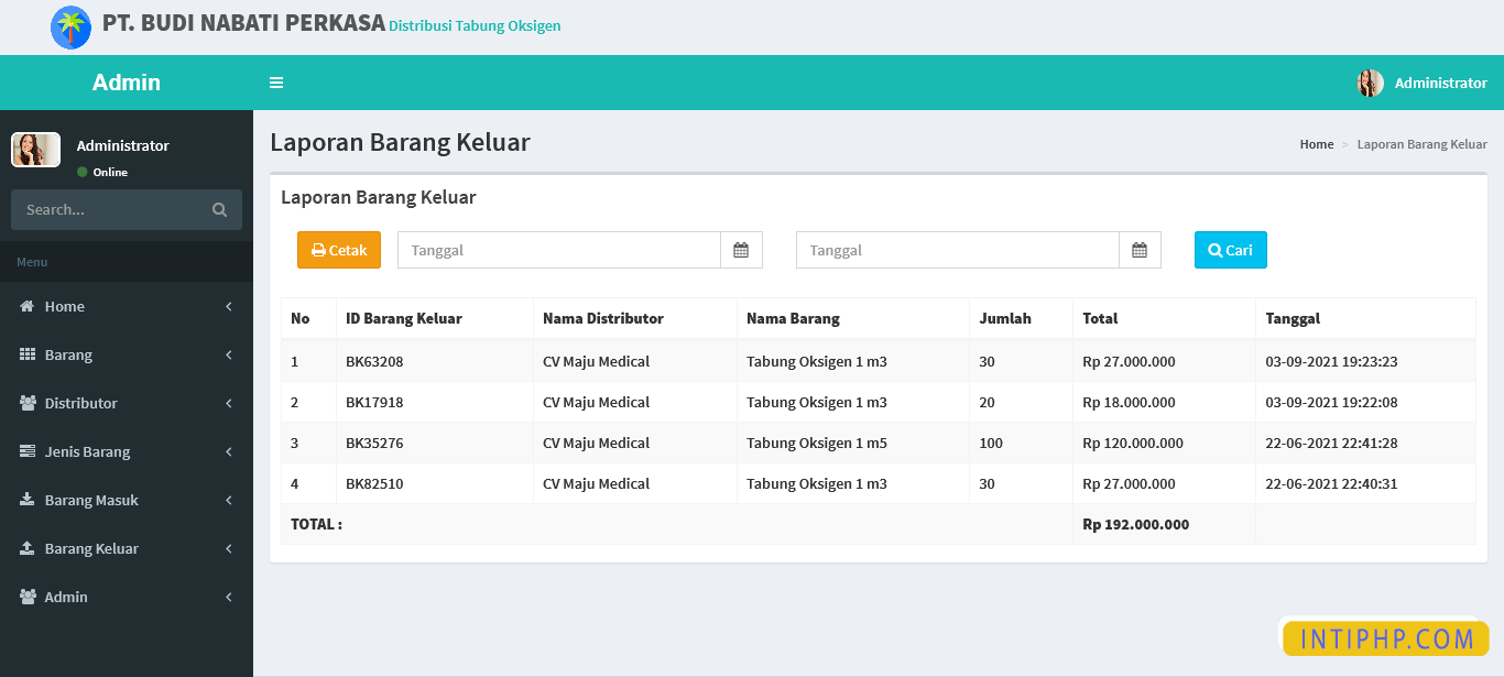 Source Code Sistem Informasi Manajemen Distribusi Tabung Gas Php Mysqli ...