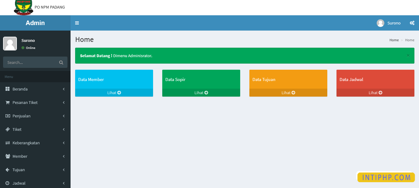 Web Aplikasi E-booking Tiket Bus With Php Mysqli - INTI PHP