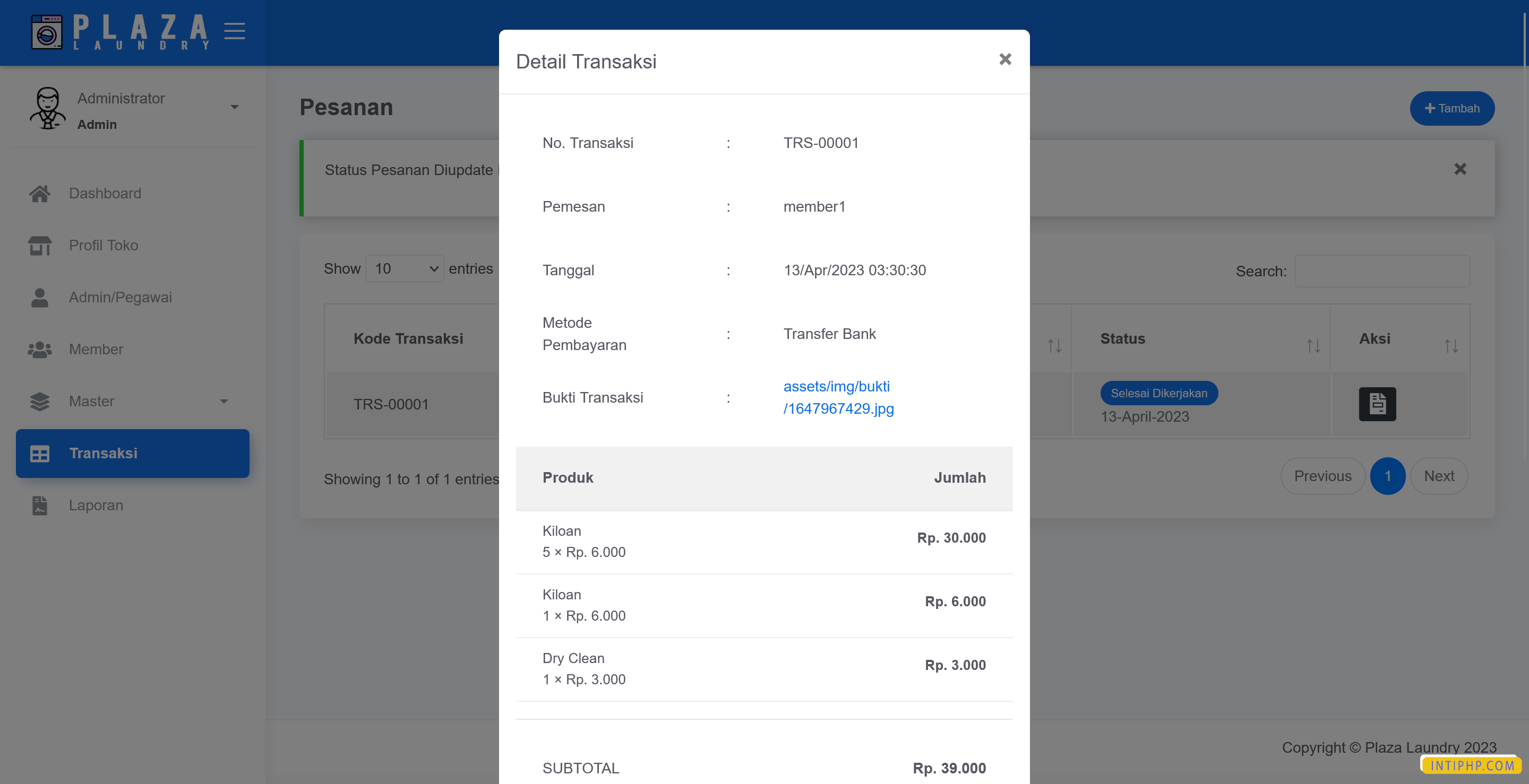 Source Code Aplikasi Laundry Dengan Php Mysql - INTI PHP