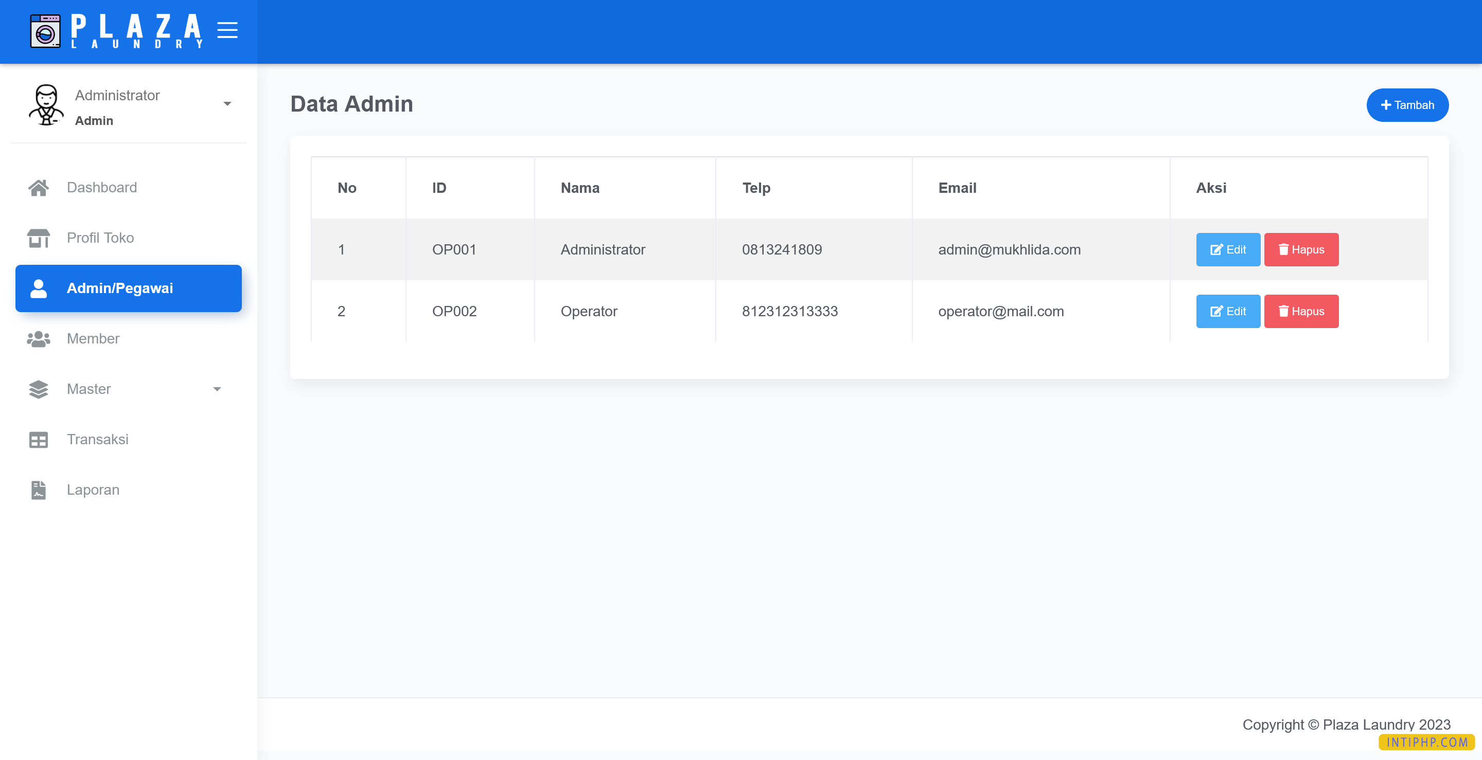 Source Code Aplikasi Laundry Dengan Php Mysql - INTI PHP