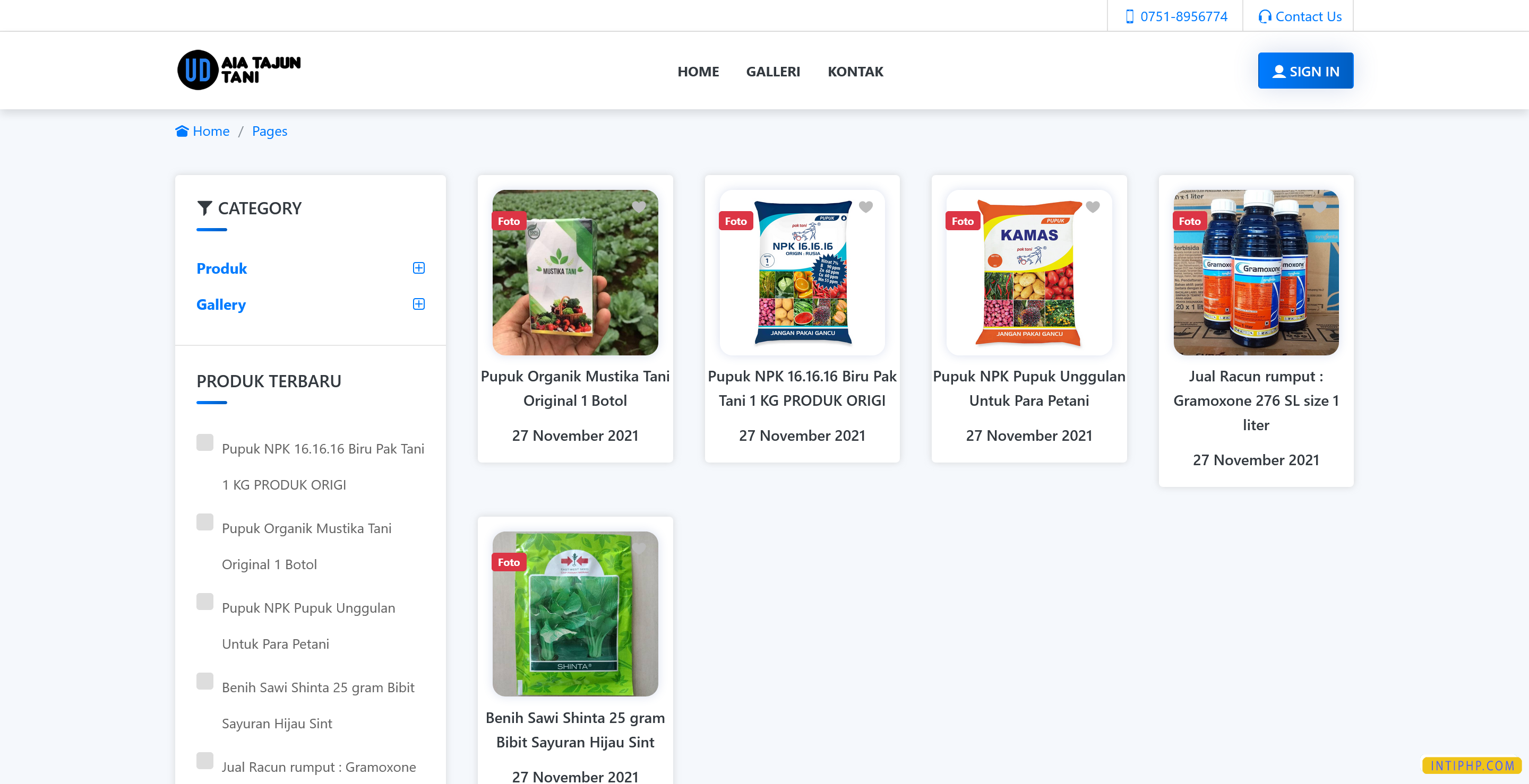 Source Code Marketplace Penjualan Pupuk Php Mysql - INTI PHP