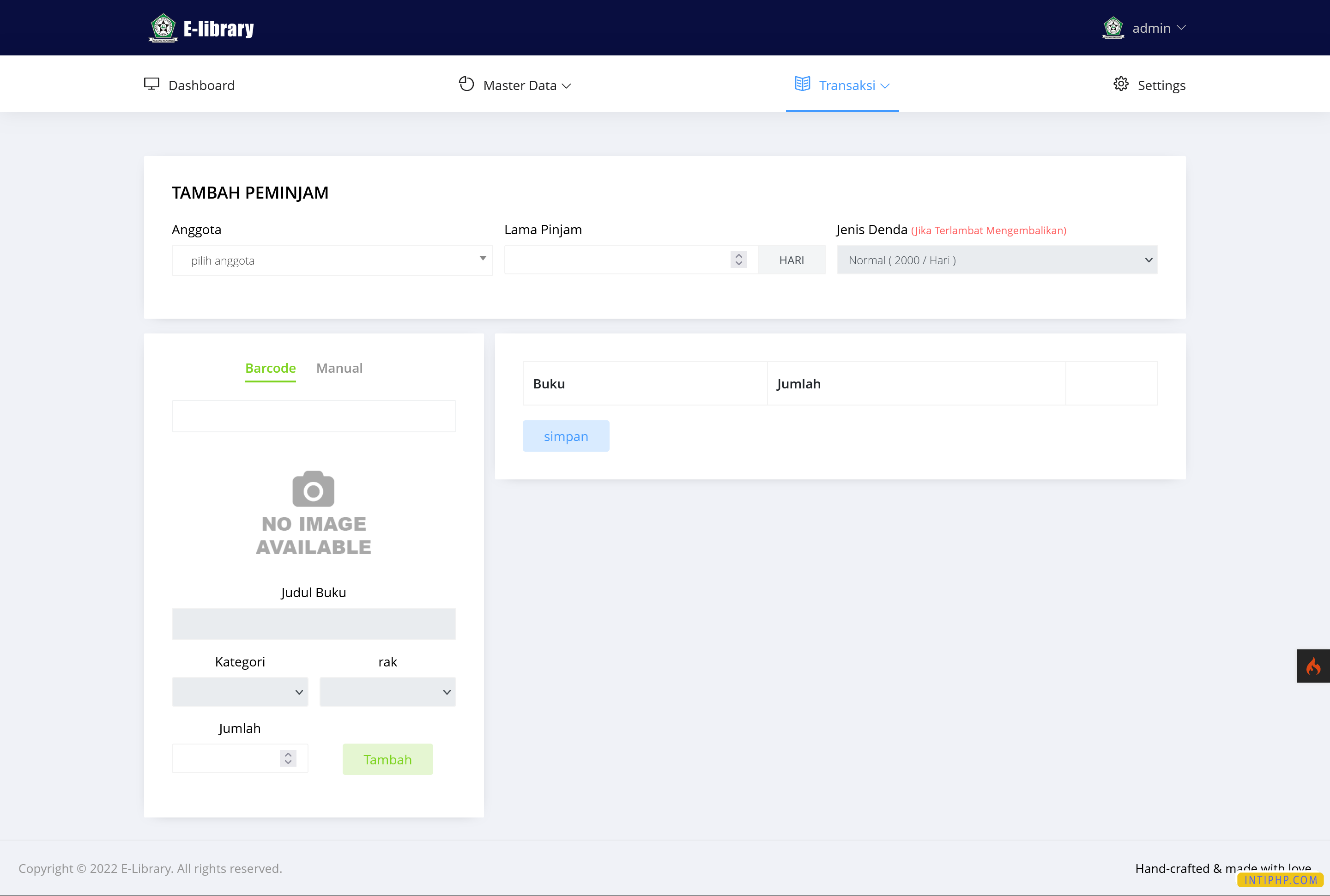 Source Code Perpustakaan Atau E-library Dengan Codeigniter 4 - INTI PHP