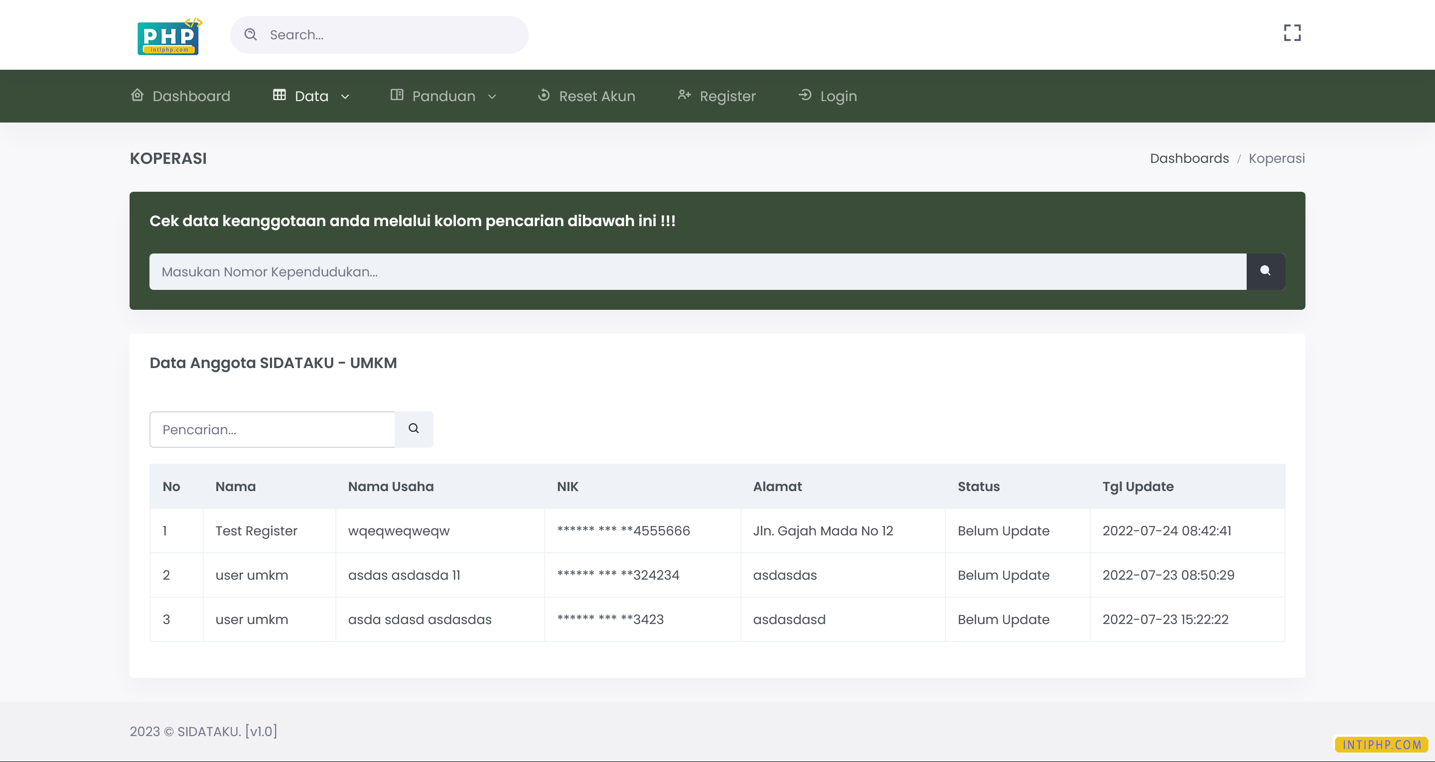 Source Code Sidataku (Sistem Informasi Data Tunggal Koperasi Dan UMKM ...