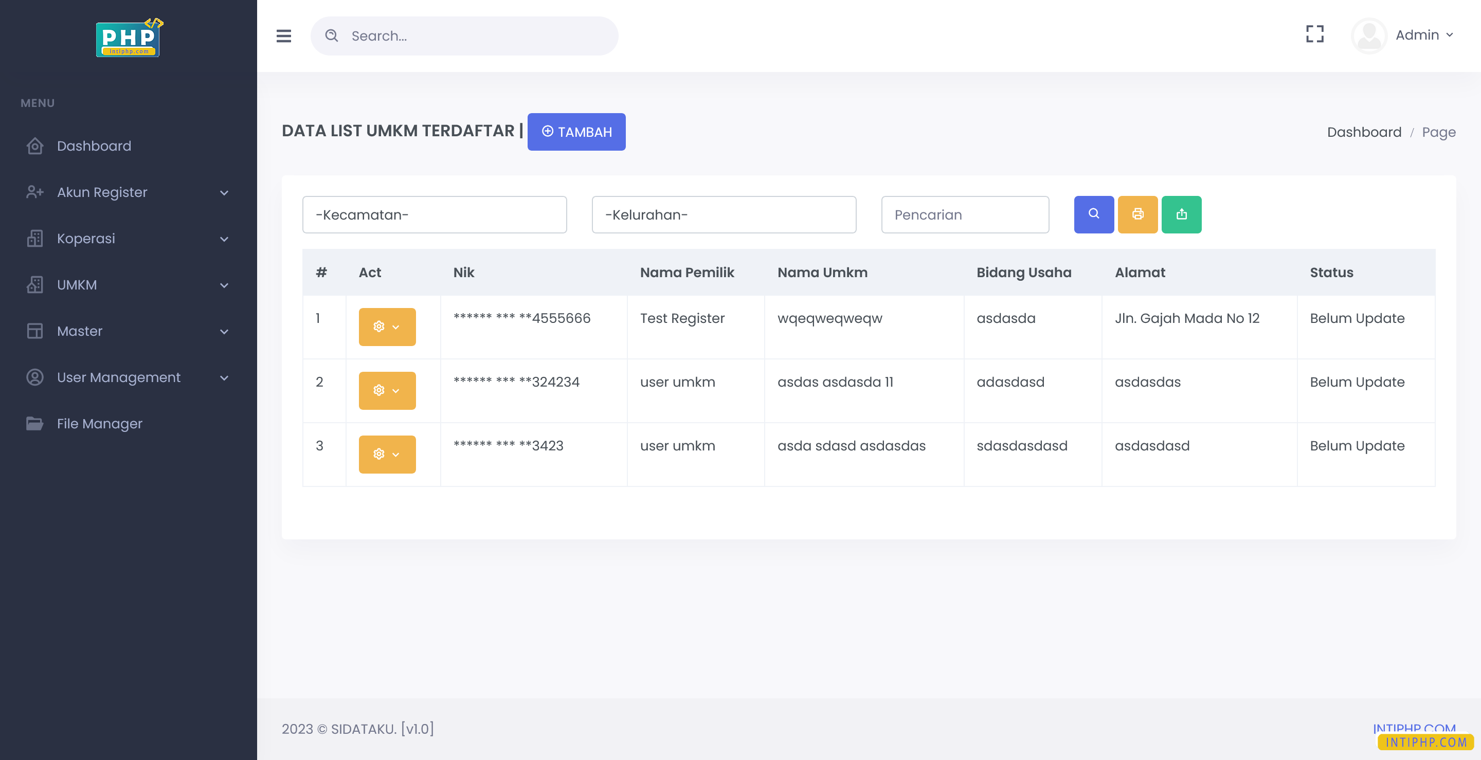 Source Code Sidataku (Sistem Informasi Data Tunggal Koperasi Dan UMKM ...