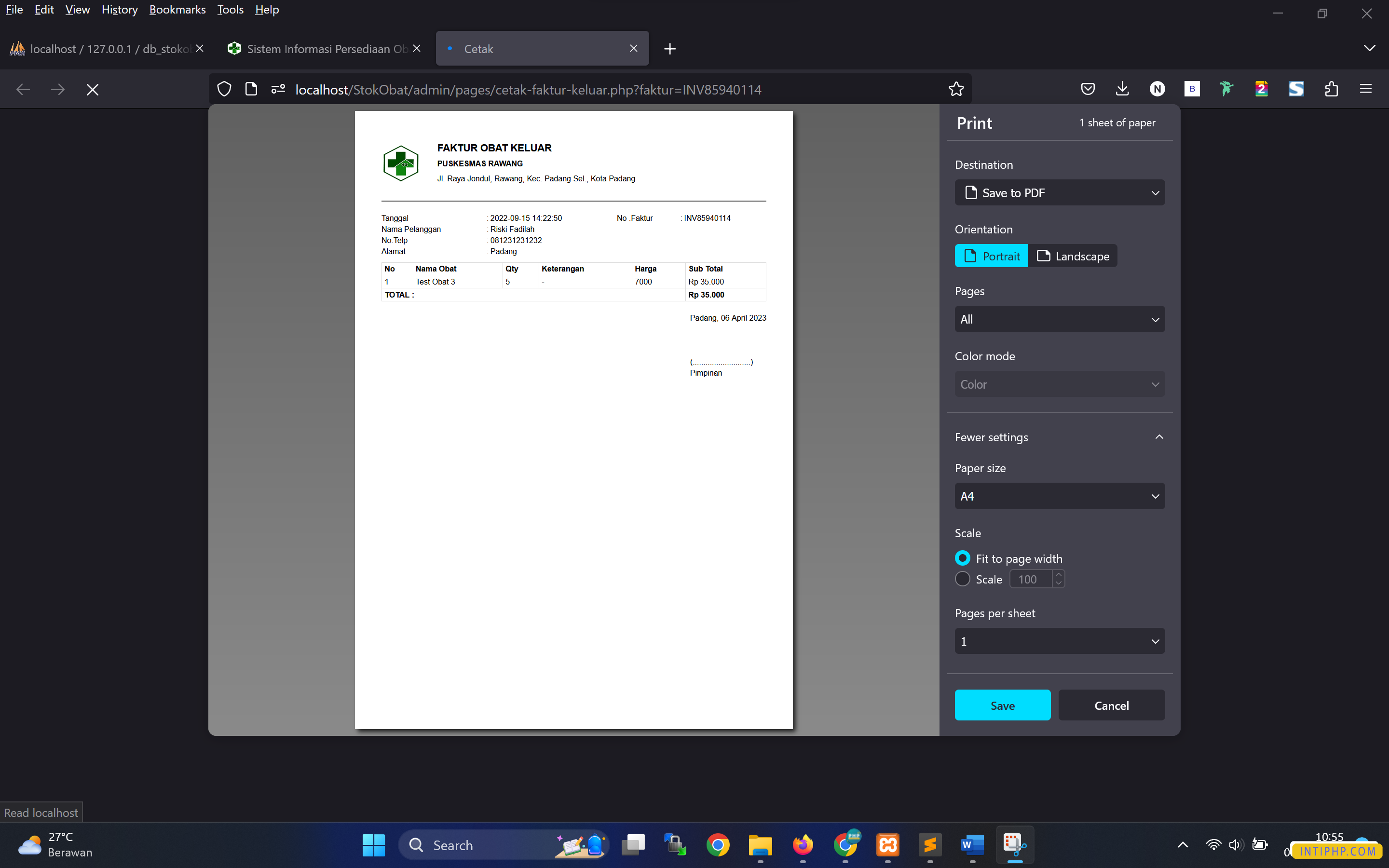 Source Code Manajemen Stok Obat Masuk Dan Obat Keluar Puskesmas - INTI PHP