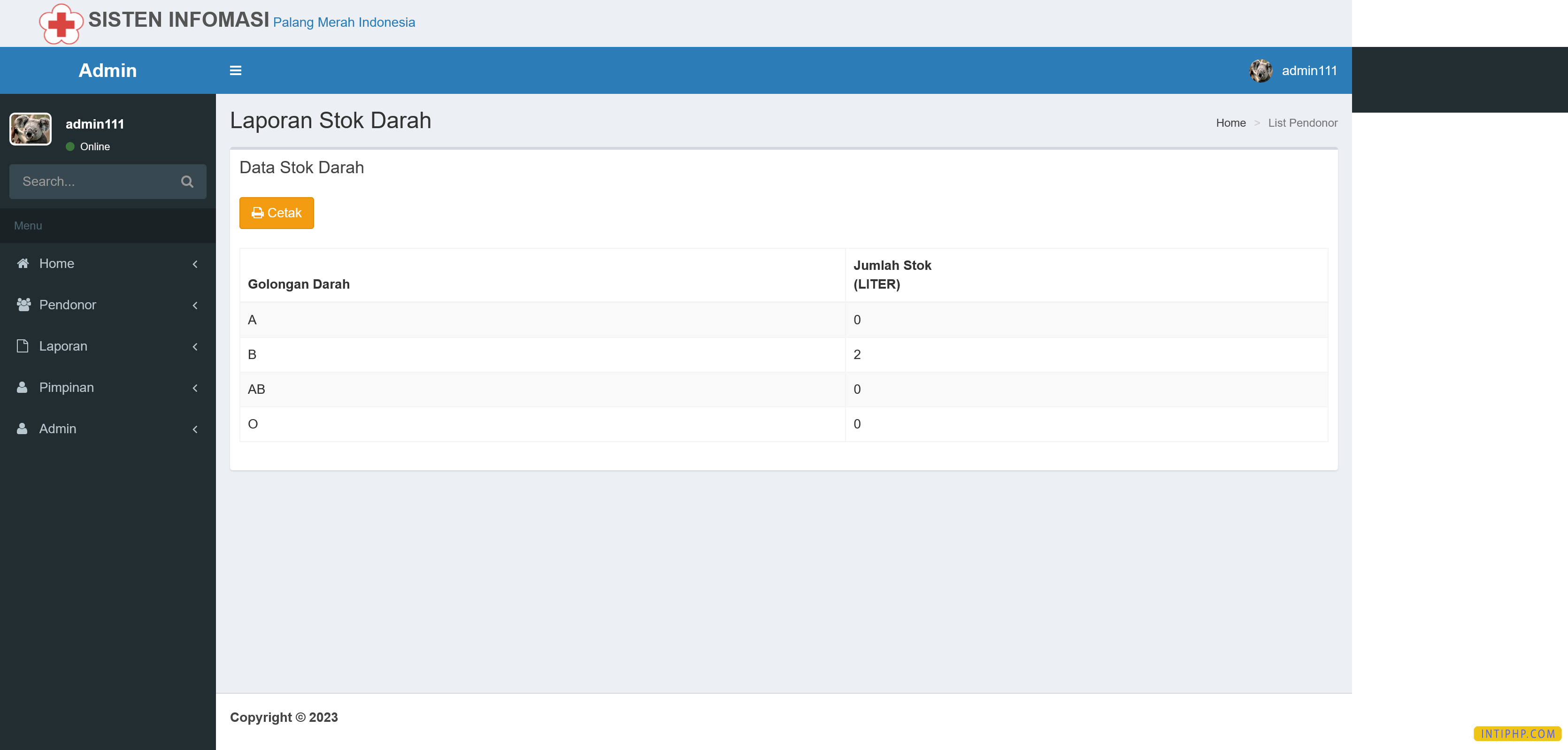 Aplikasi Pendataan Donor Darah Dengan Php Mysql - INTI PHP