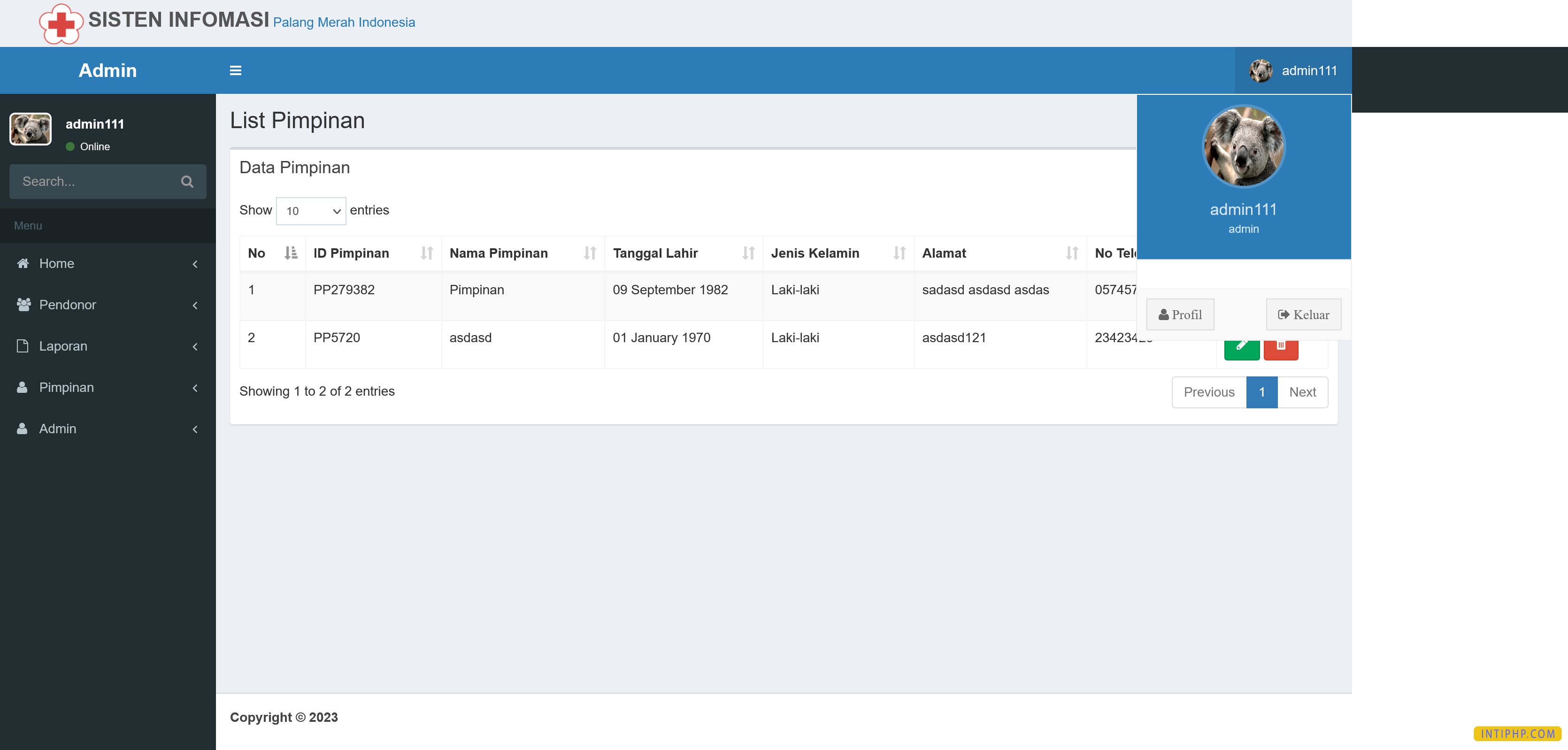Aplikasi Pendataan Donor Darah Dengan Php Mysql - INTI PHP