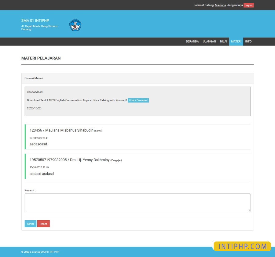 E-learning Source Code Premium Aplikasi Lengkap Berbasis Php Mysql ...